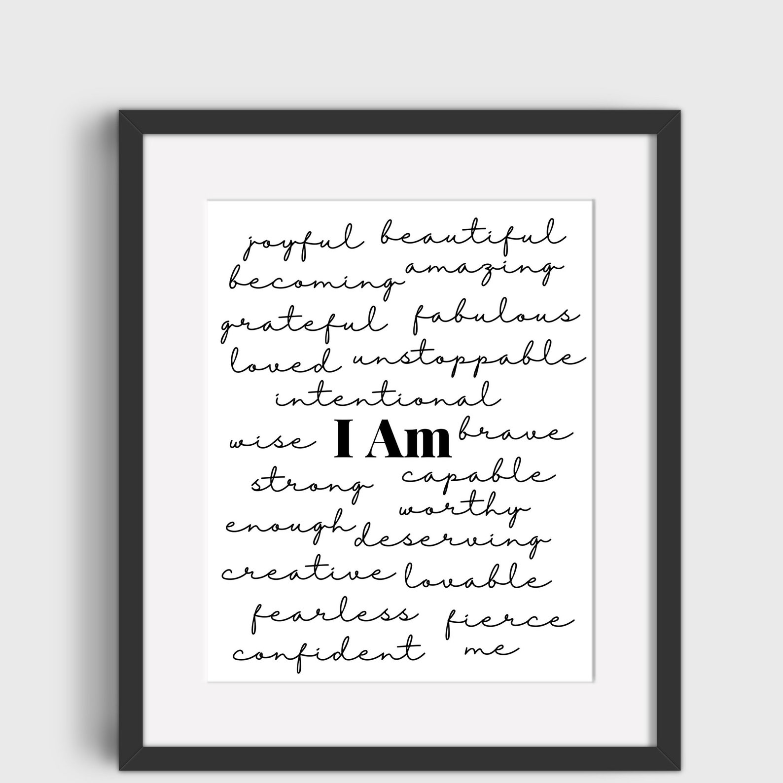Inspirational Wall Art I AM Printable Affirmation Wall Art | Etsy