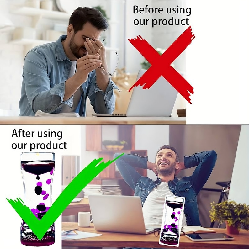 Liquid Motion Bubbler Satisfying Fidget Toy Oil Hourglass Relaxing ...