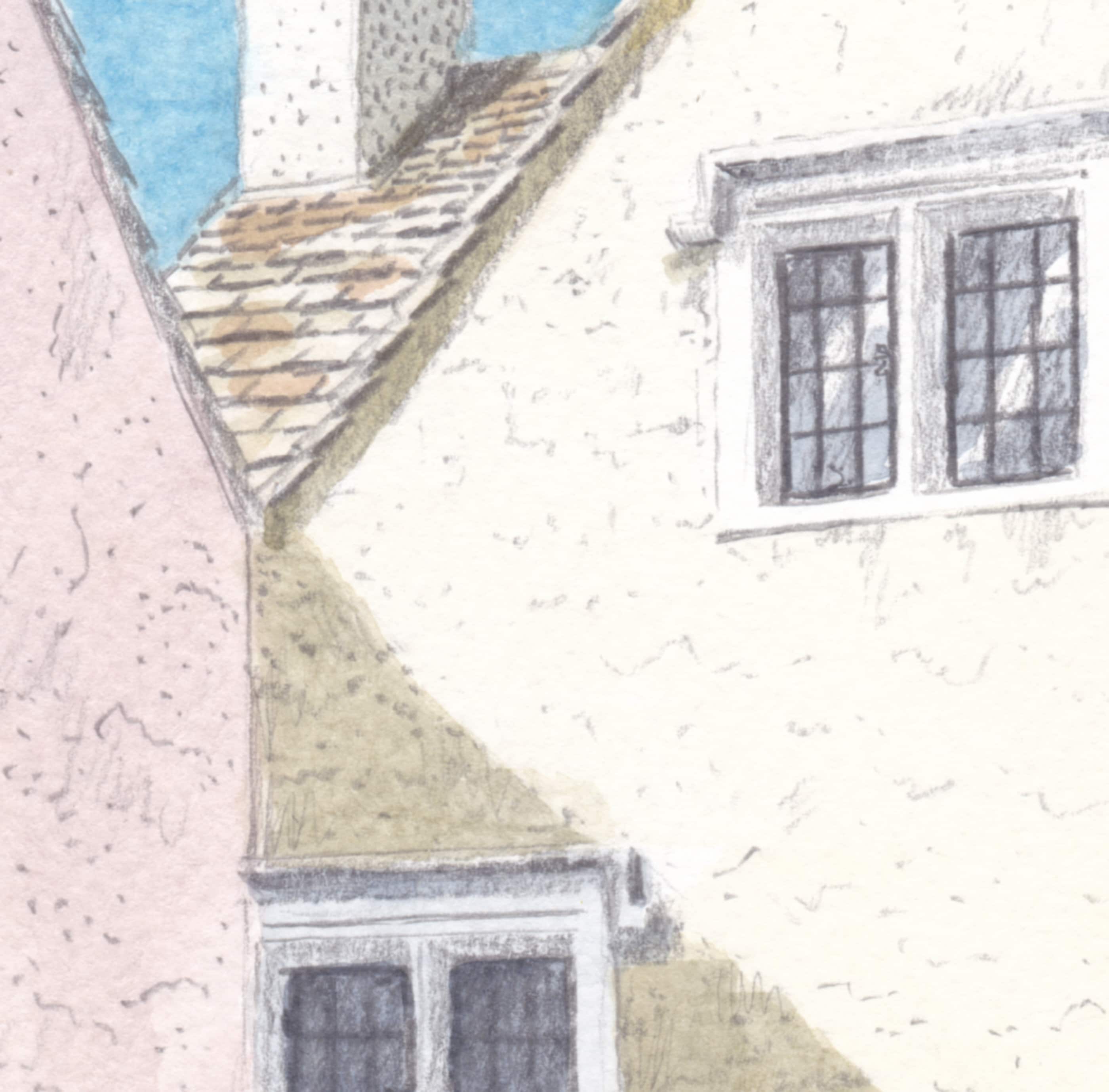 Middle Street, Stroud, Cotswolds. ORIGINAL Pencil Drawing With ...