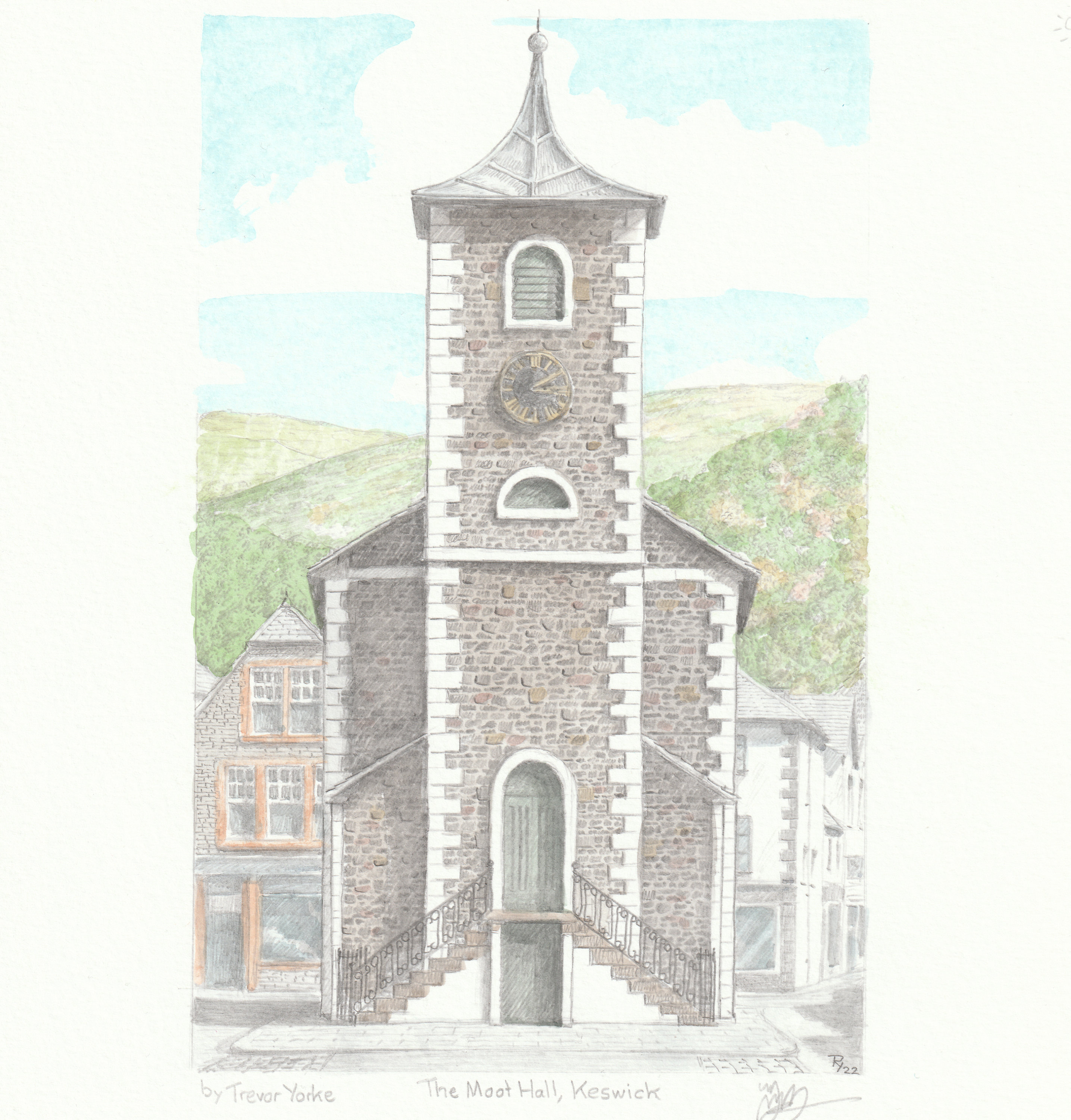 The Moot Hall, Keswick, the English Lake District, Cumbria. ORIGINAL ...
