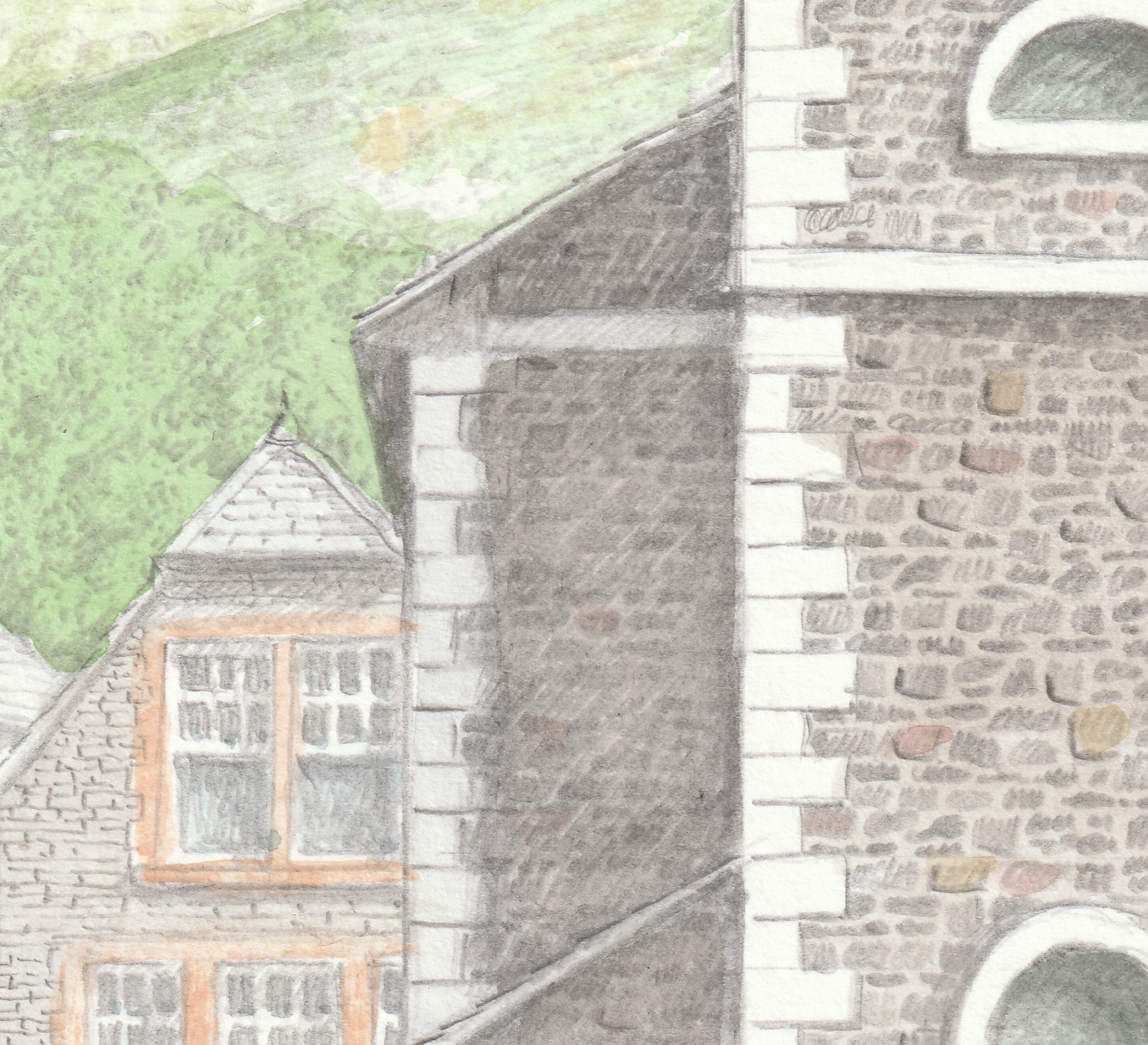 The Moot Hall, Keswick, the English Lake District, Cumbria. ORIGINAL ...