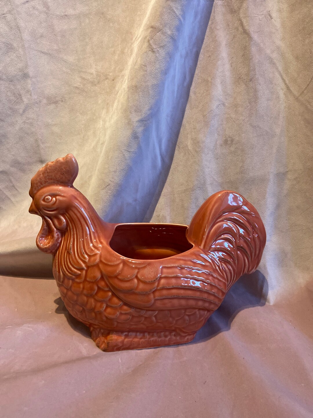 Beautiful Large Glazed Ceramic Chicken Dish. - Etsy