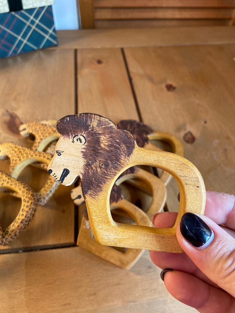 Vintage Wooden Hand Carved African Animal Napkin Rings Set of - Etsy UK