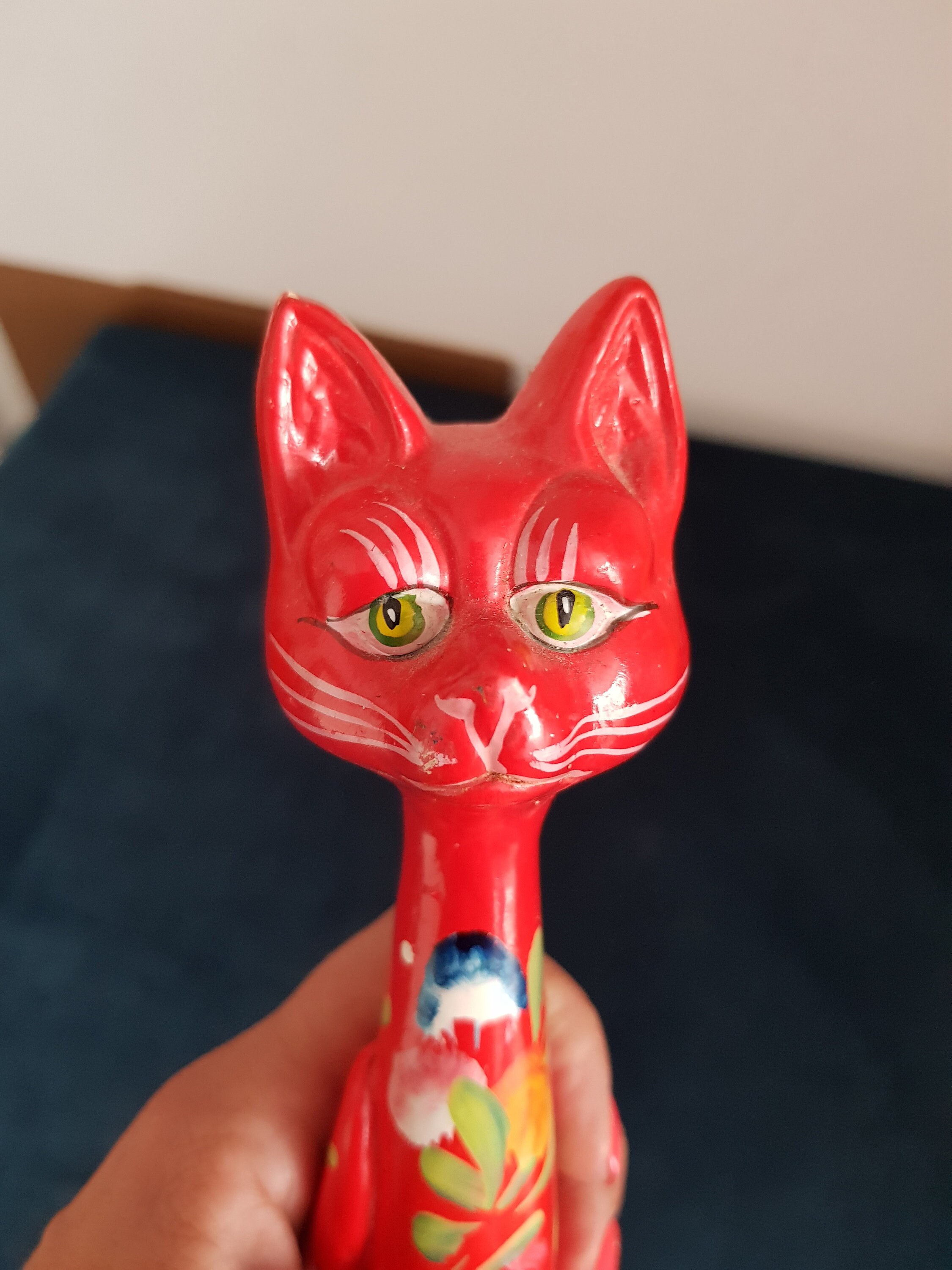 Vintage Mid Century Red Cat Ceramic Figurine. - Etsy