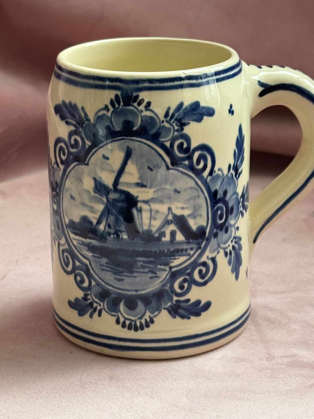 Vintage Mug Hand Painted With Delft Blue Windmill Made in Holland. - Etsy