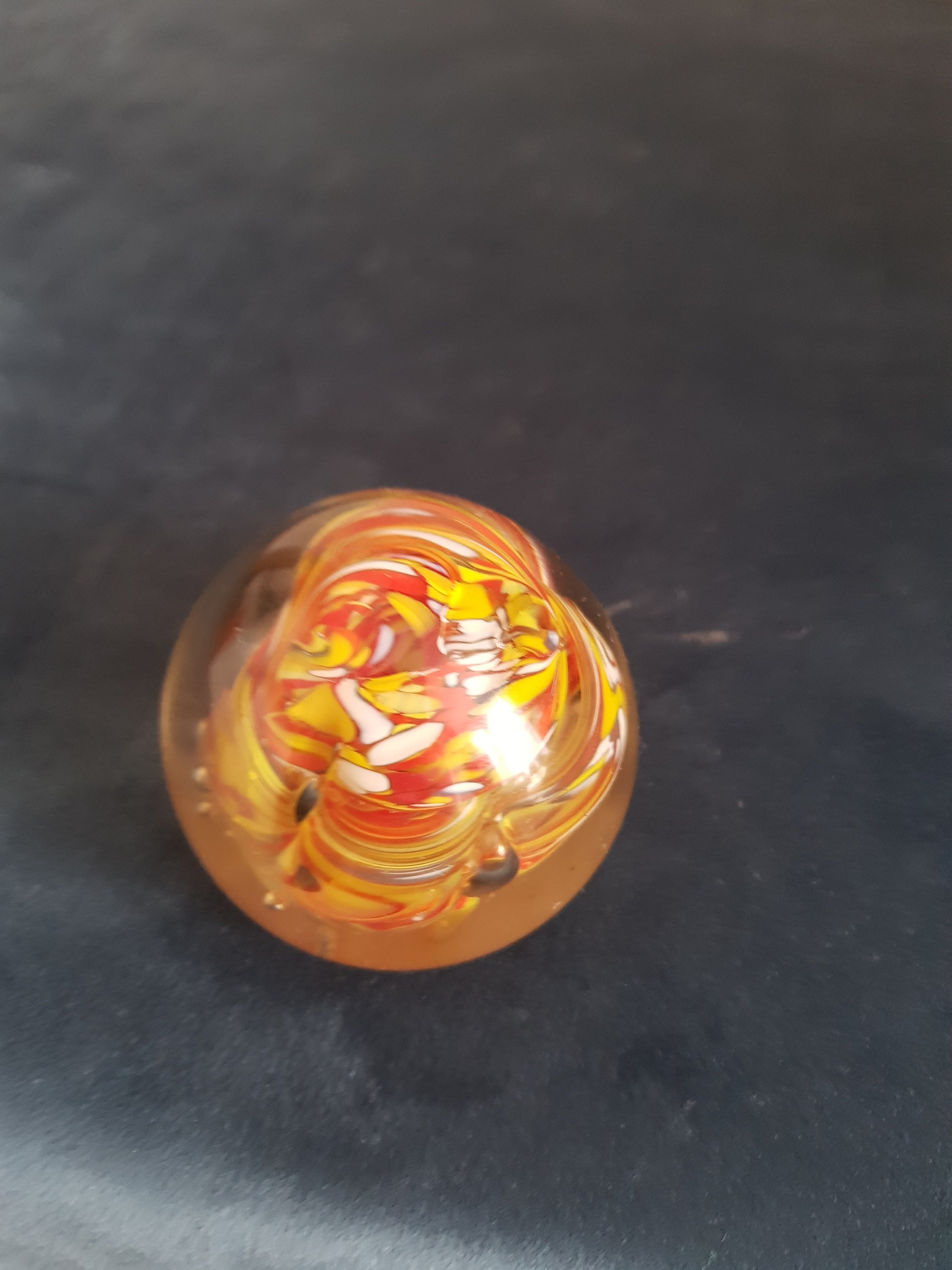 Vintage Glass Paperweight With Colourful Swirly Inside. - Etsy