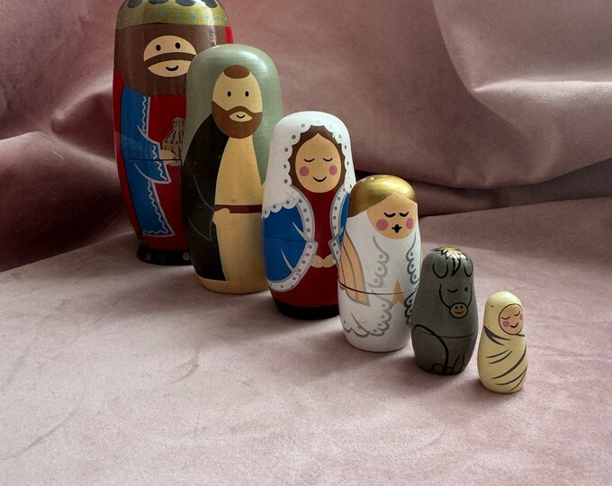 Vintage Holy Family Nesting Doll. Matryoshka All Different Faces ...