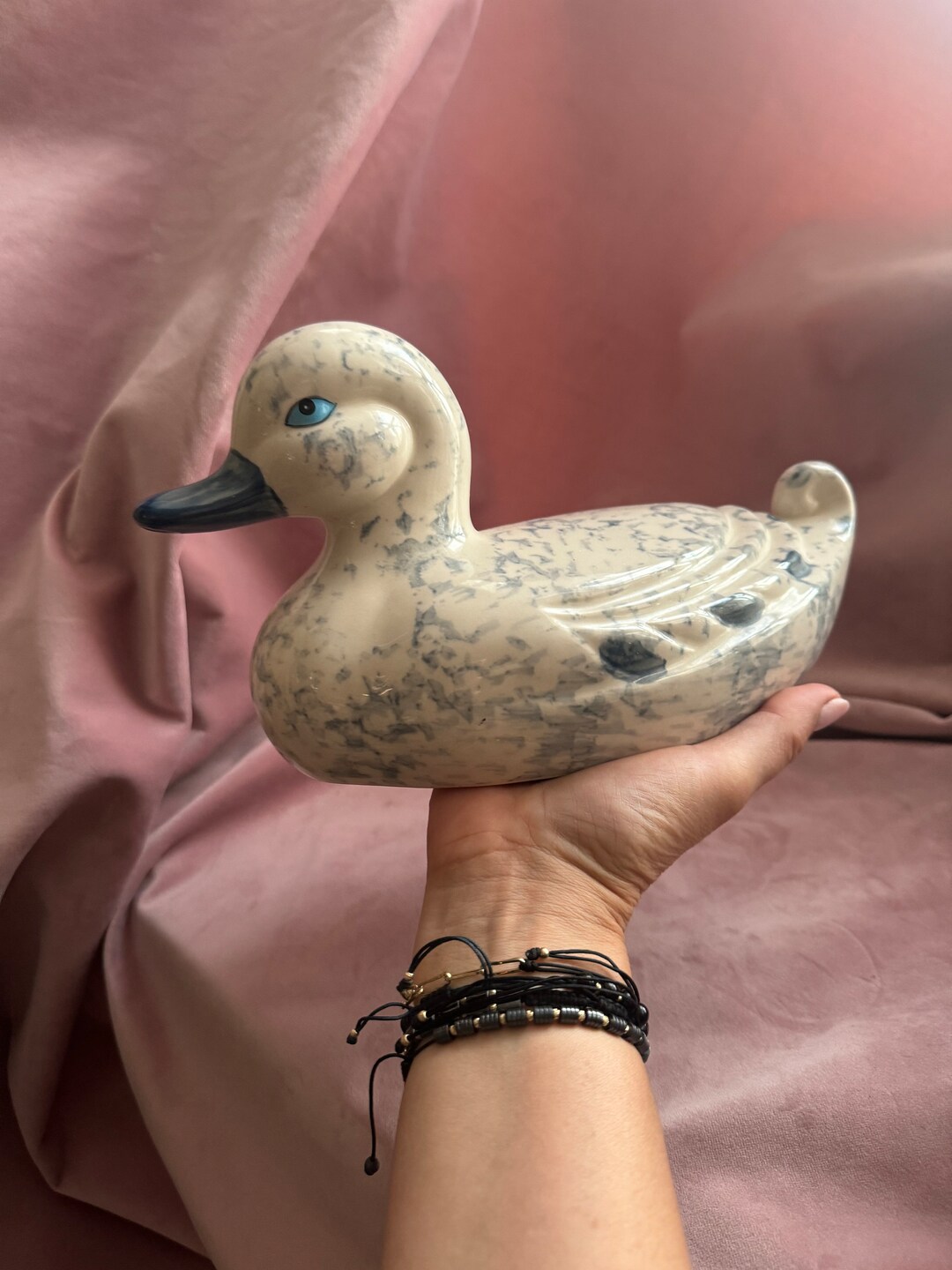 Beautiful Large Blue and White Glazed Loomoo Ceramic Duck . - Etsy