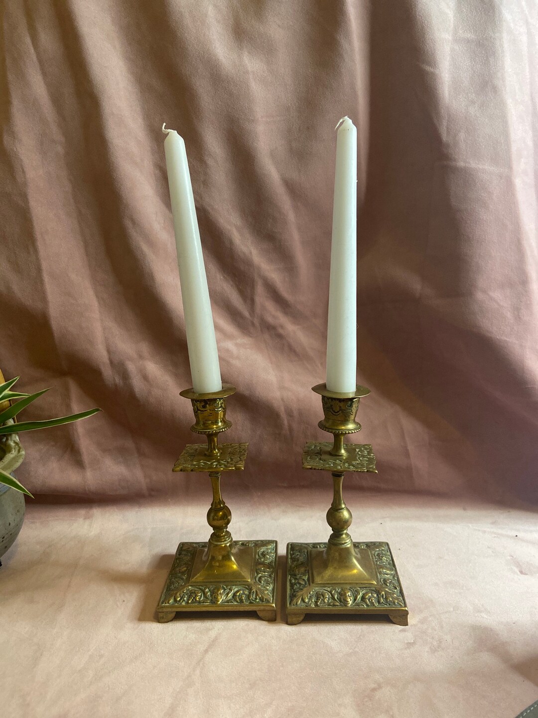 Antique Elegant Set of 2 English Candles Sticks. - Etsy