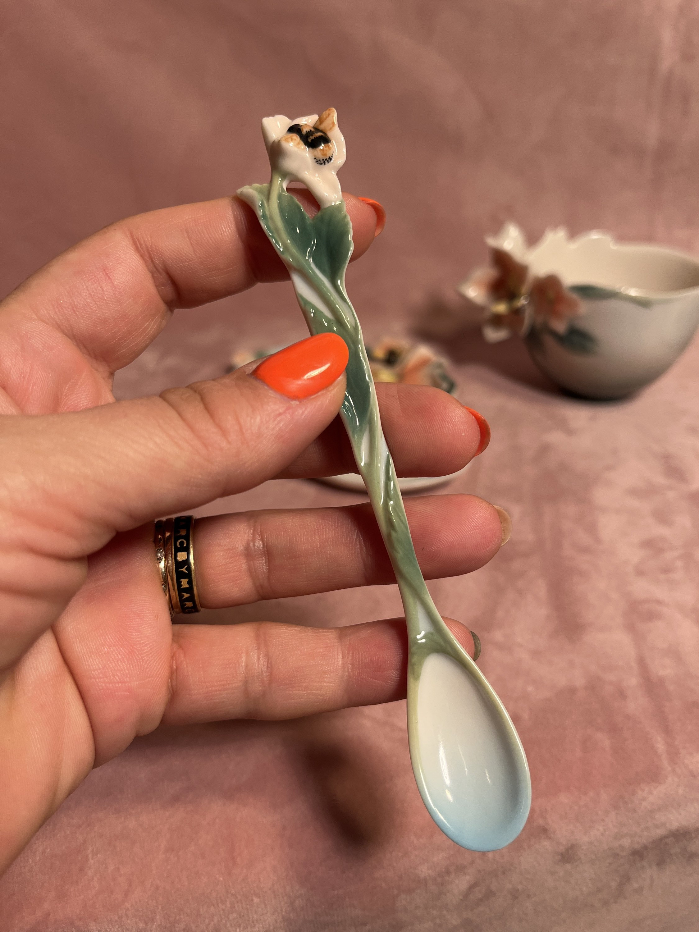 Beautiful Franz Porcelain Bee Design Cupsaucer and Spoon | Etsy