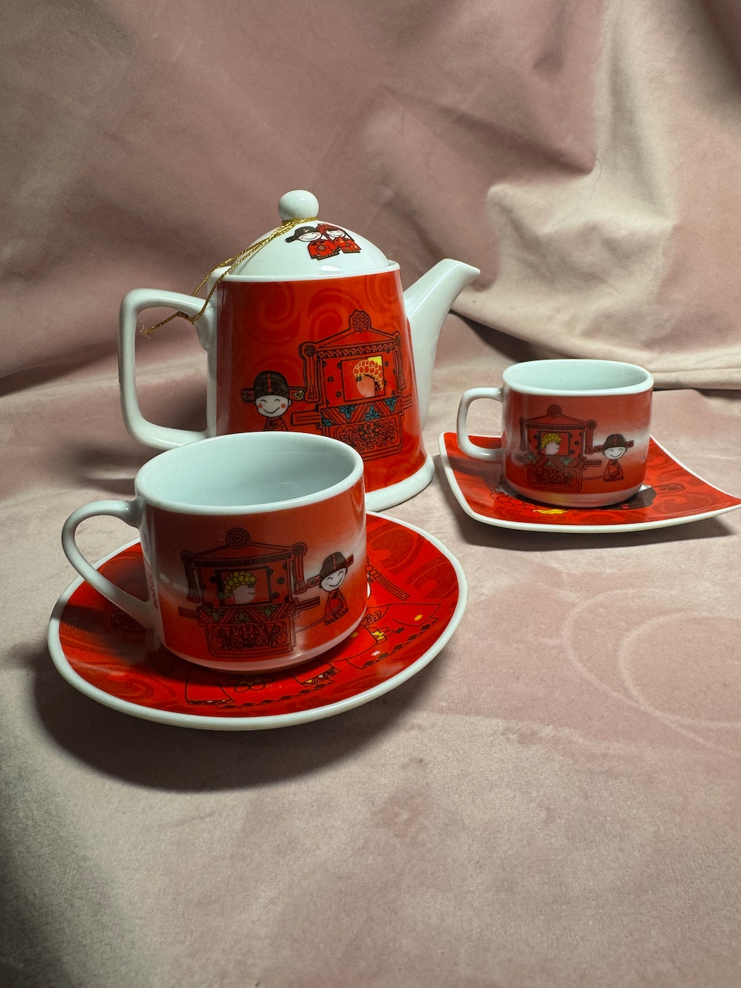 Vintage Japanese Set of 7 Pieces for Tea,teapot,6 Cups. - Etsy