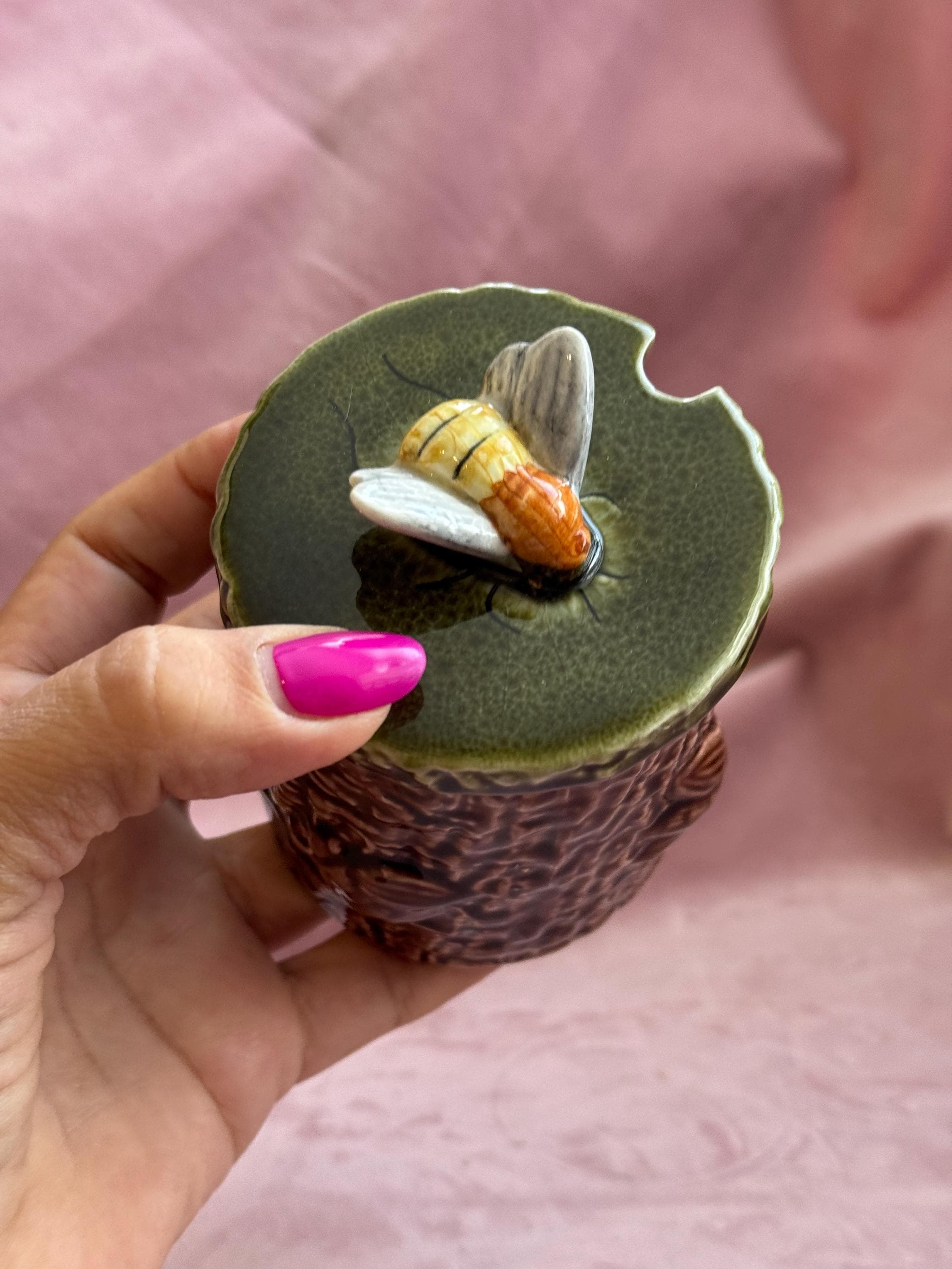 Vintage Unique Honey Pot With Bee Lid. - Etsy