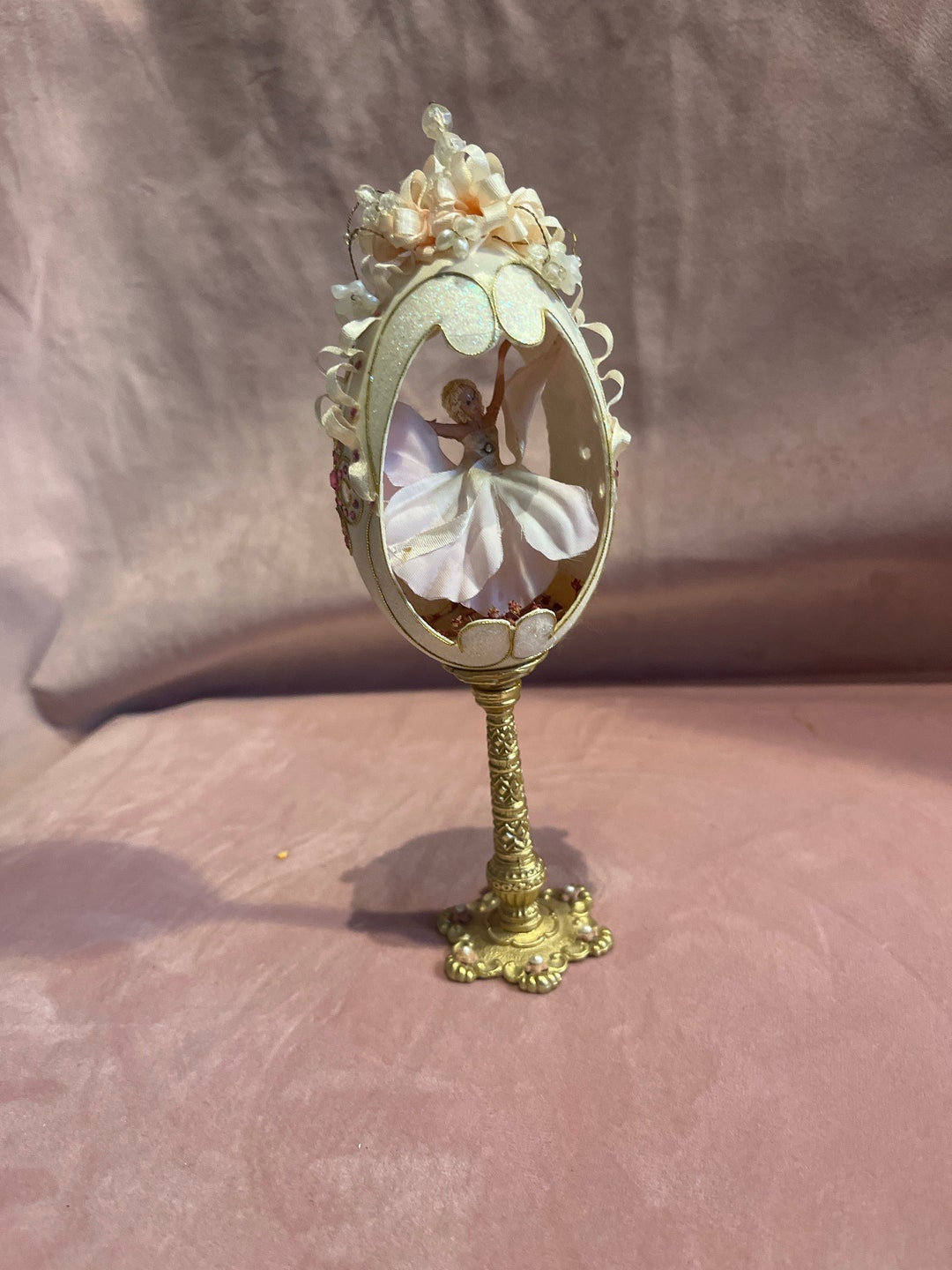 Vintage Style Faberge Trinket,gold Pearls With Dancing Girl Inside. - Etsy
