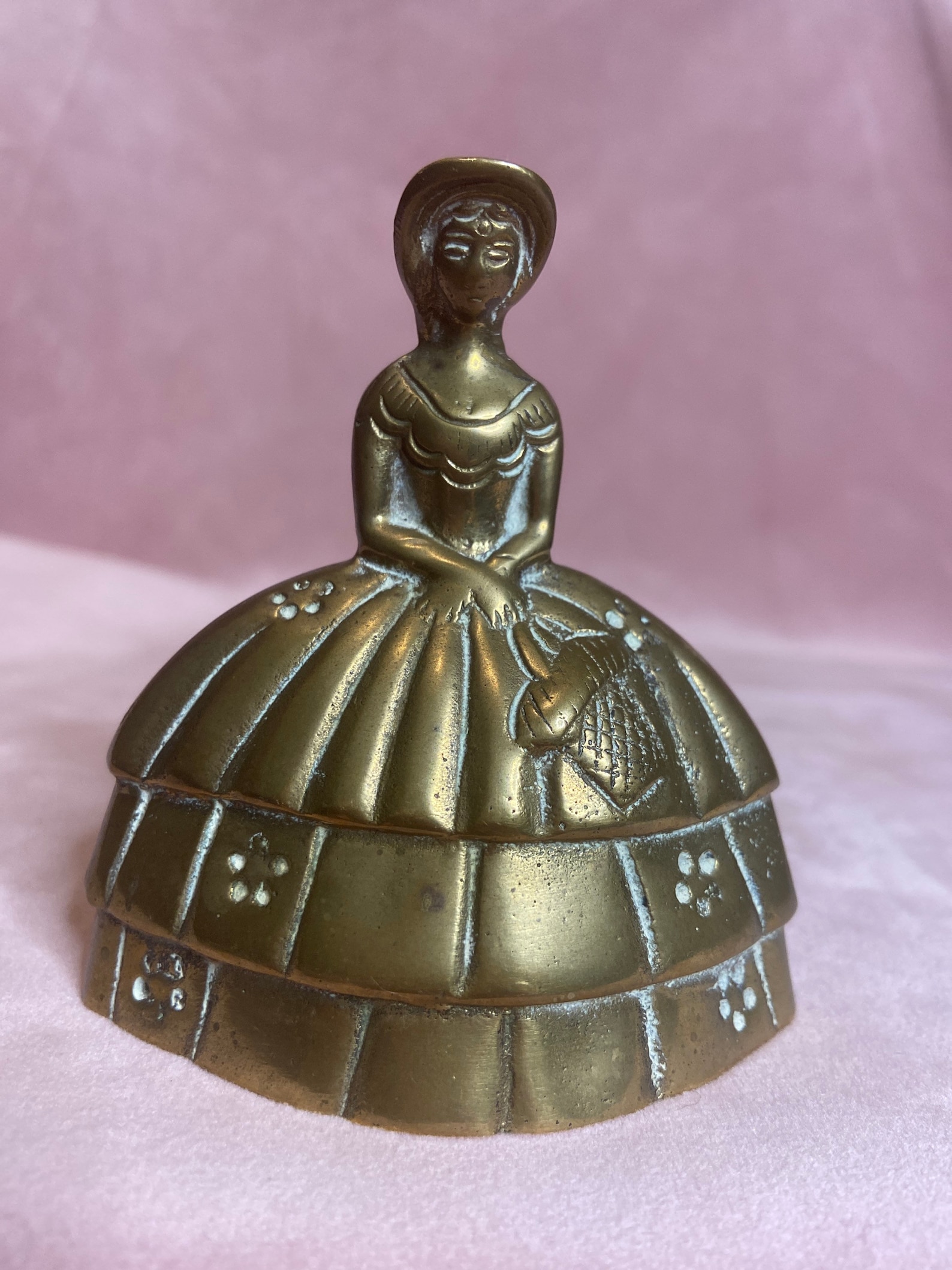 Unique Antique Victorian Lady Brass Bell.lady in a Wide Dress With a ...