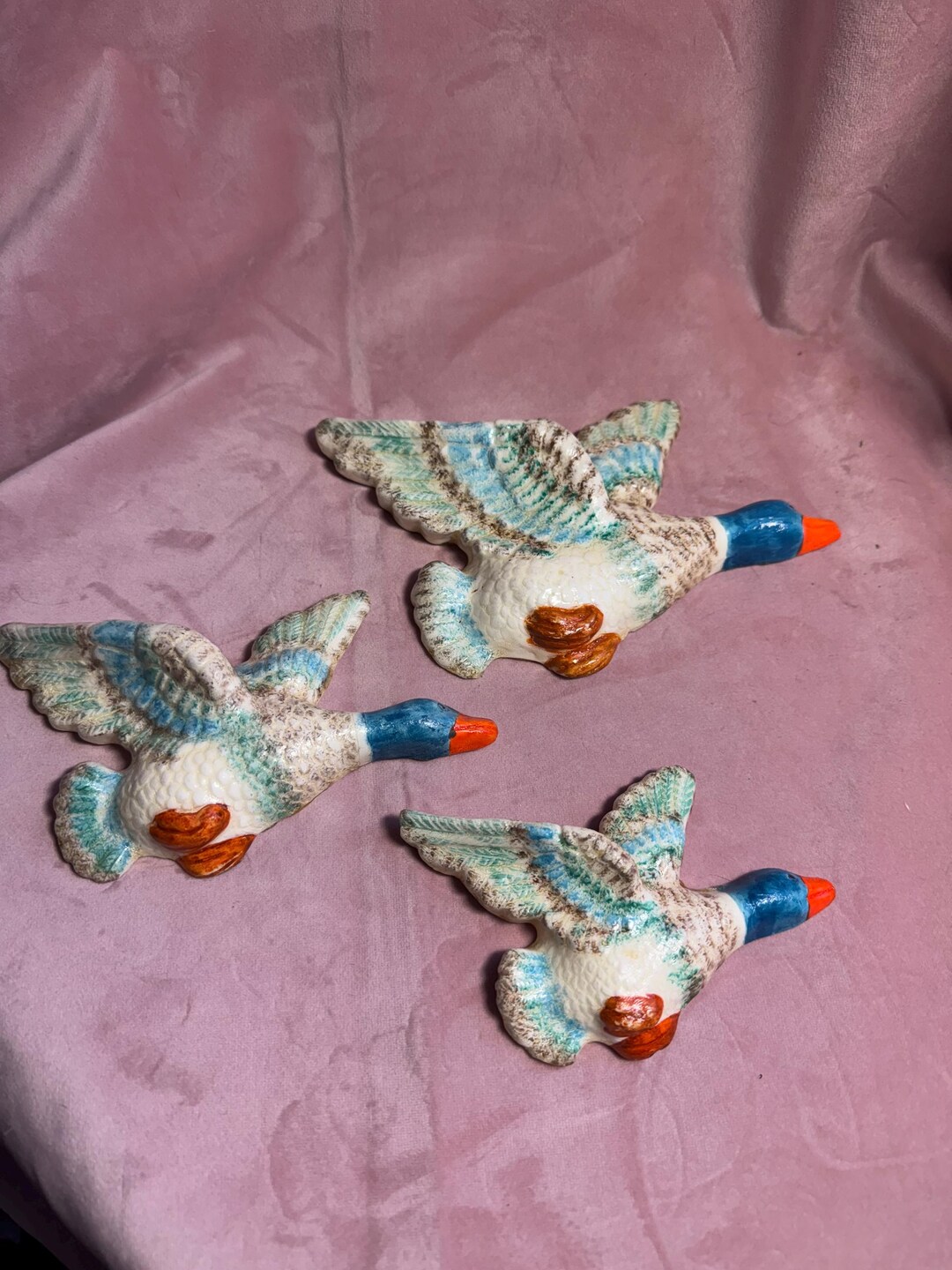 Vintage Flaying Ceramic 3 Ducks ,wall Decor,3 Sizes Colourful Ducks. - Etsy