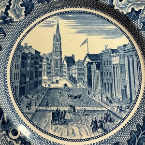 Vintage Blue and White Plate John Son Bross ,wall Street,historic ...