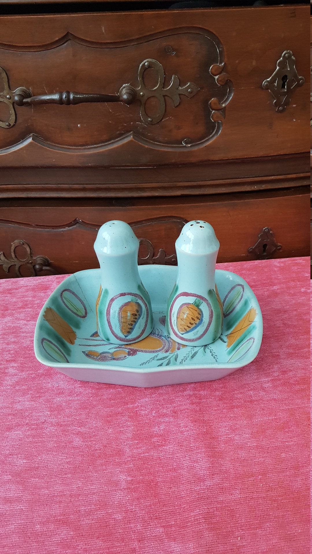 Vintage Buchan Pottery Stoneware Portobello Scotland.rouen Pattern Salt ...