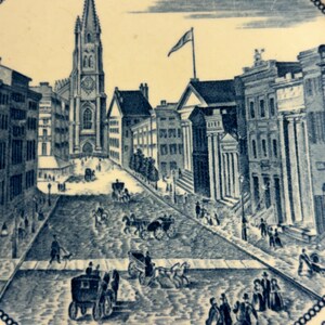 Vintage Blue and White Plate John Son Bross ,wall Street,historic ...