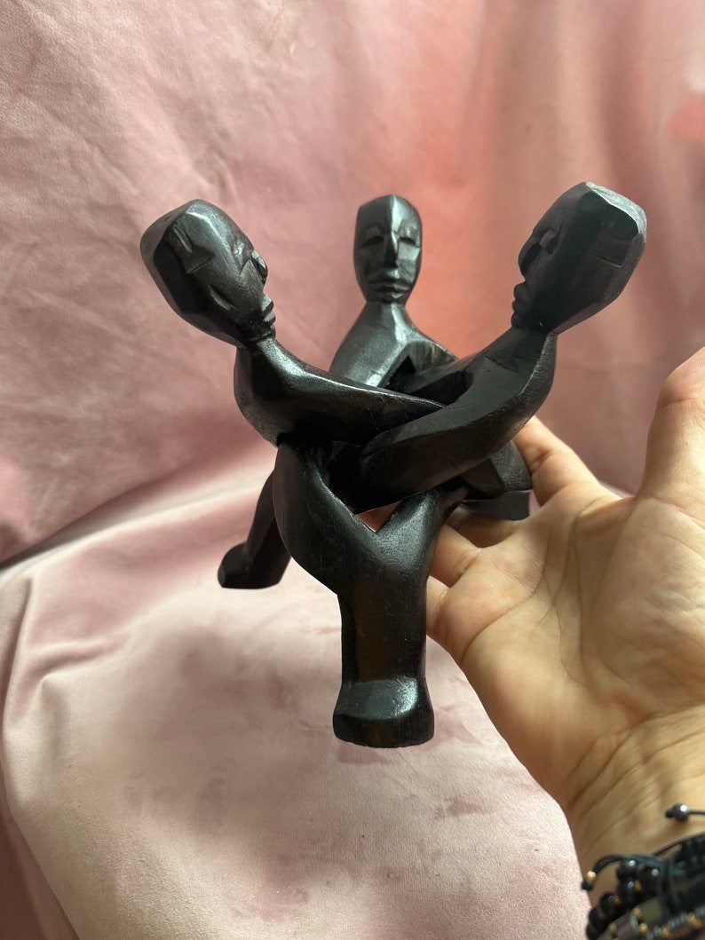 Vintage Tree-head Interlocking Unity Wood Carving.african Statuette - Etsy