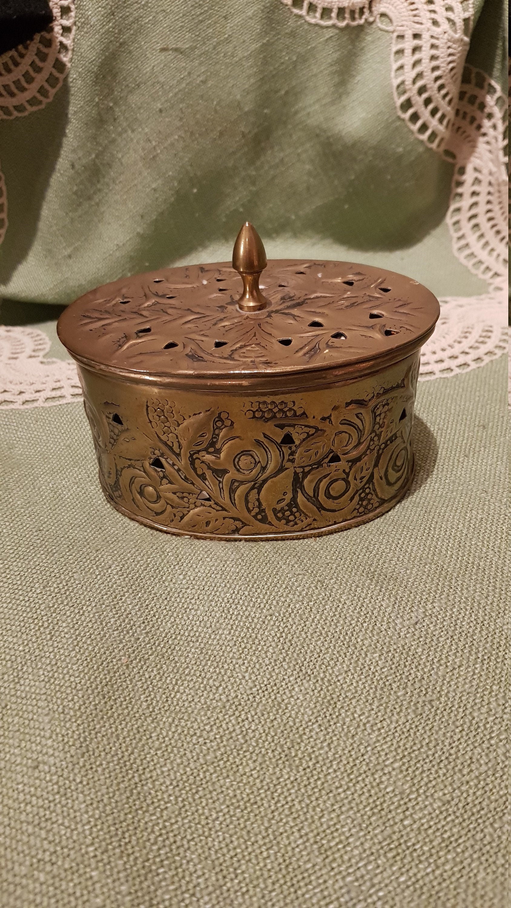 Vintage Oval a Brass Container With Lid. - Etsy UK