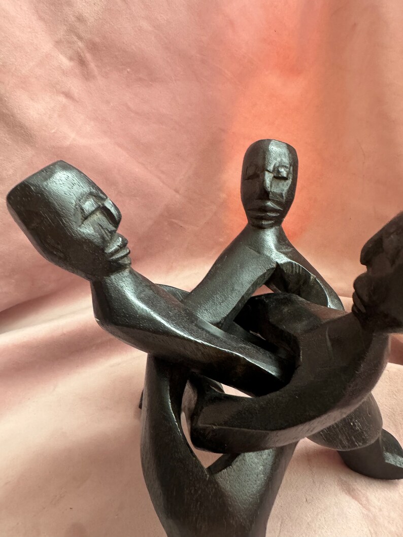 Vintage Tree-head Interlocking Unity Wood Carving.african Statuette - Etsy