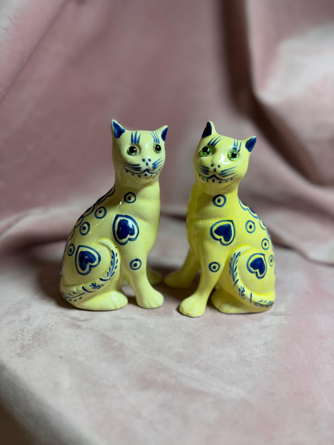 Unique Beautiful of Emile Galle Style Franch Faience Yellow and Blue ...