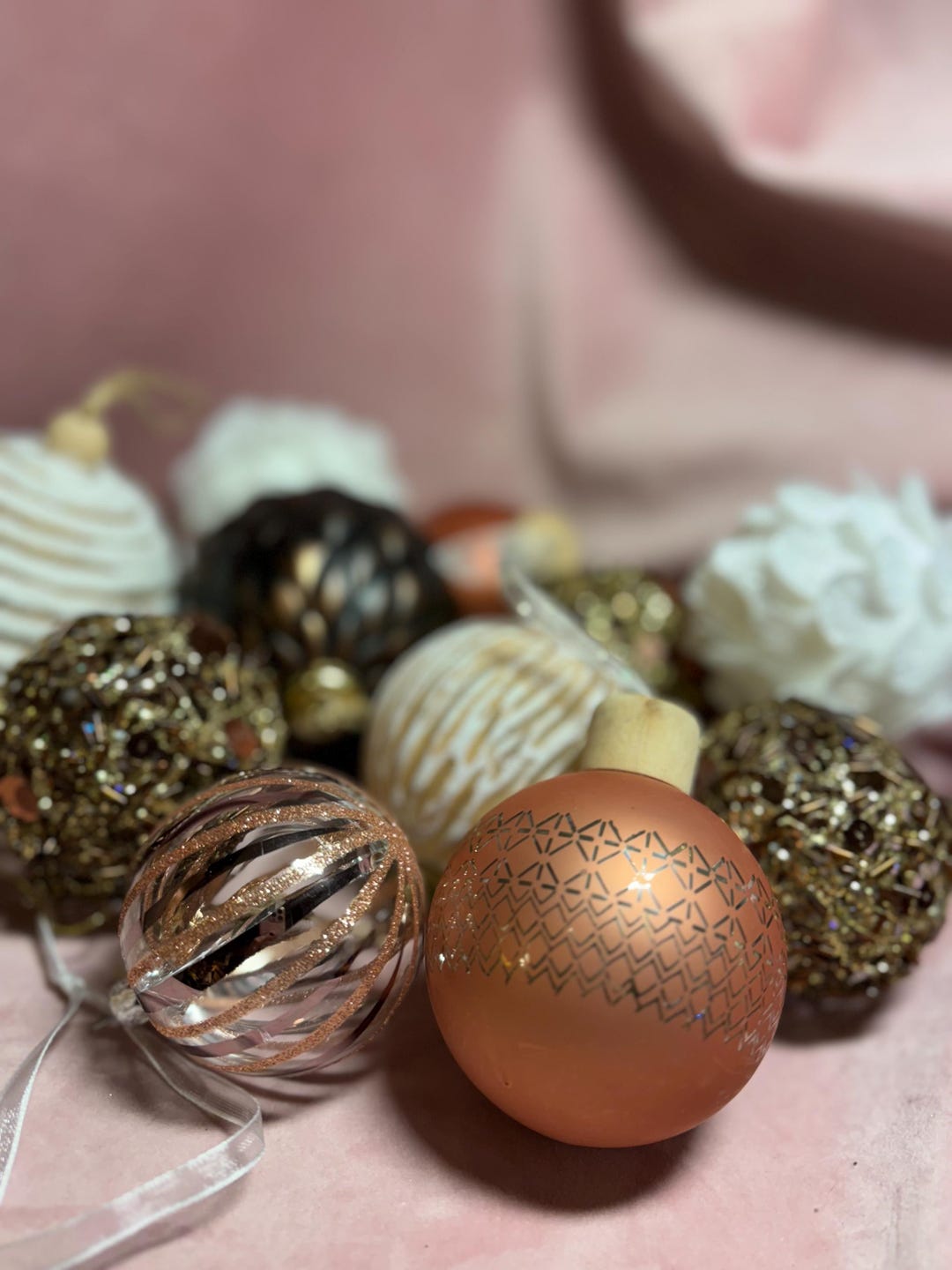Set of 19 Christmas Baubles,brown and Gold Christmas Tree Ornament. - Etsy