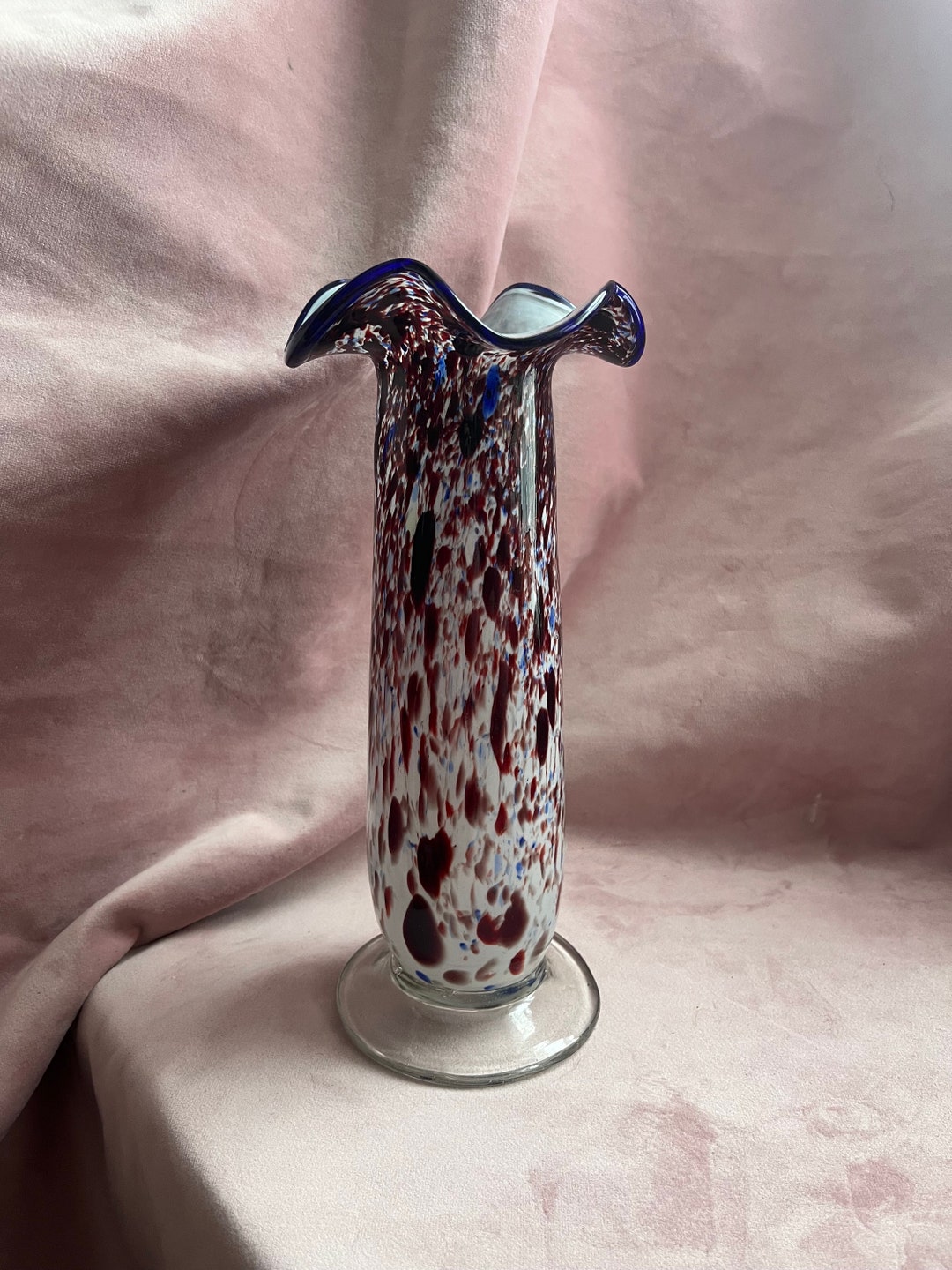 Vintage High Flacon .beautiful Multicolour Glass Vase. Art Glass. - Etsy