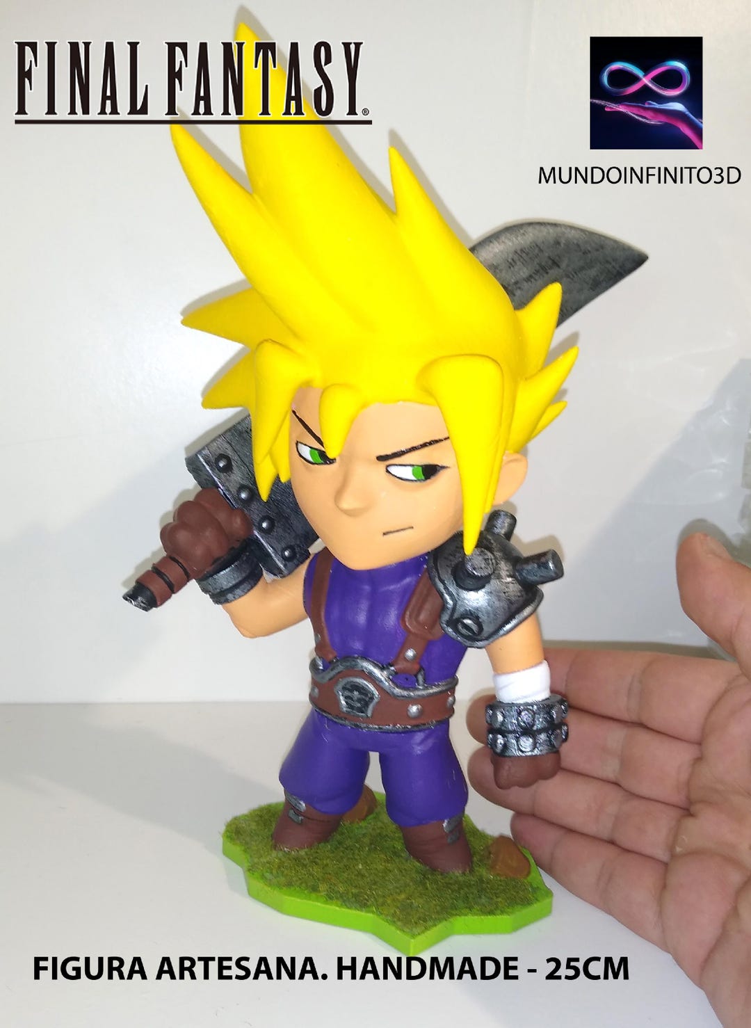 Cloud Final Fantasy 3D Chibi Style Hand Painted - Etsy