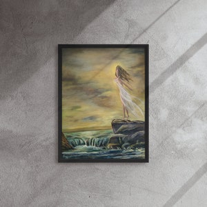 Spirit of Wind Goddess Art Print Poster, Whimsical Wall Art, Mother ...