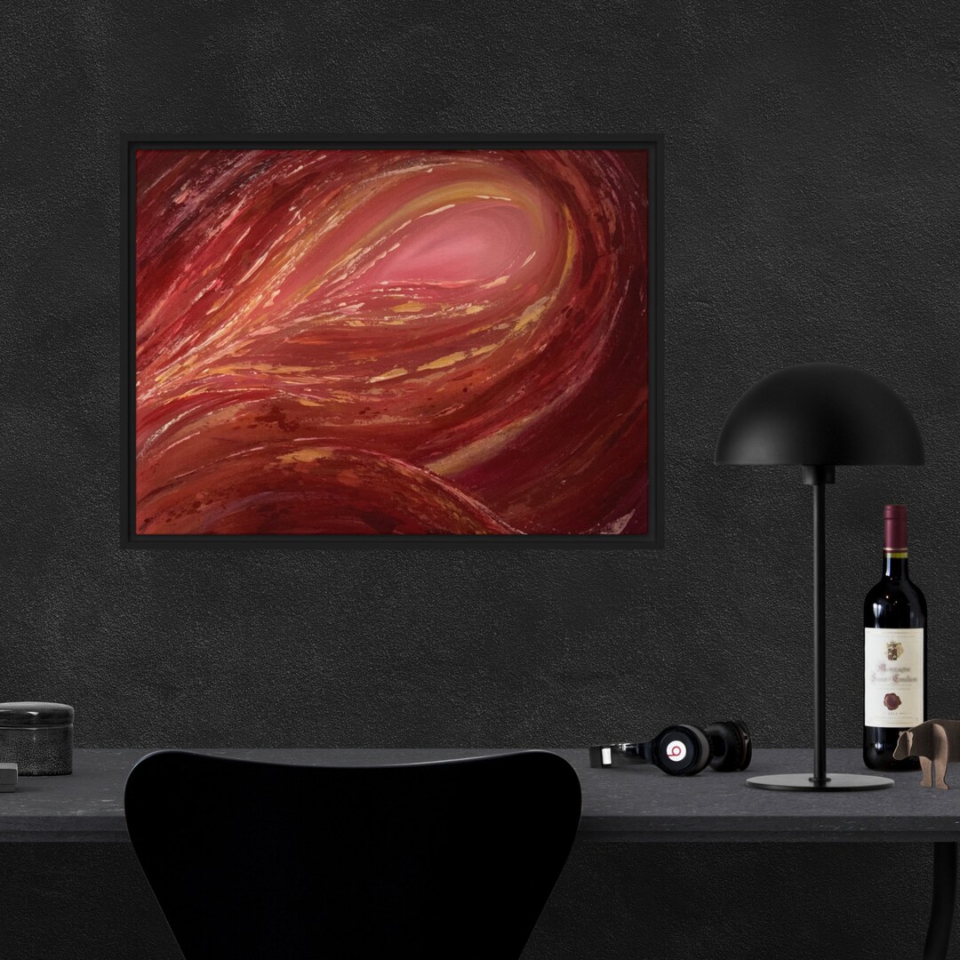 Moody Sad Red Art Print, Original Fine Art by Raine, Painting on Canvas ...