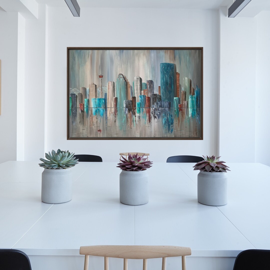 Modern Abstract Cityscape Art Print Original Painting by Raine ...