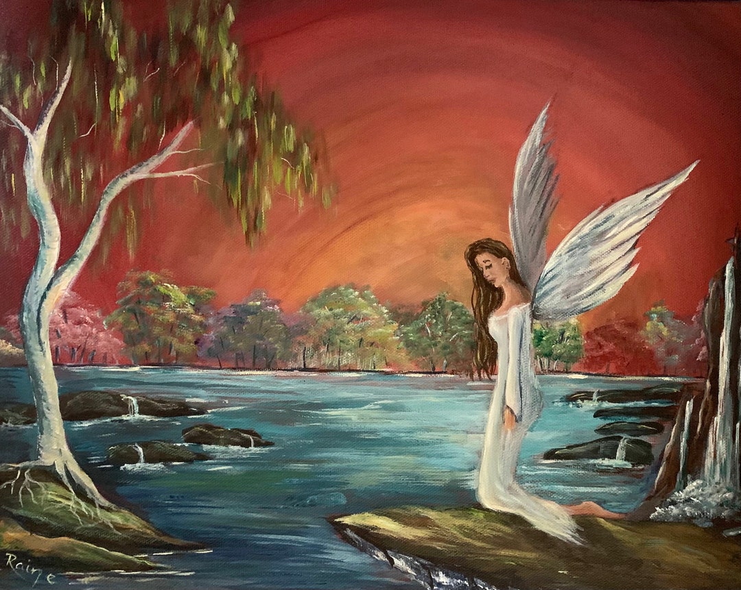 Defeated Angel Original Painting on Canvas, Figurative Woman Bedroom ...
