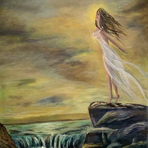 Spirit of Wind Goddess Art Print Poster, Whimsical Wall Art, Mother ...