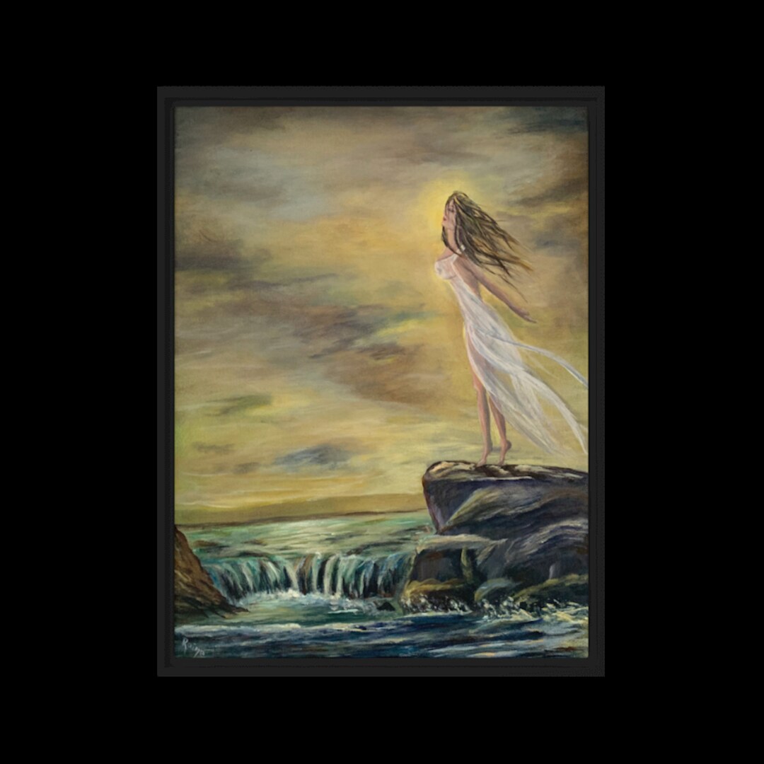 Spirit of Wind Goddess Art Print Poster, Whimsical Wall Art, Mother ...