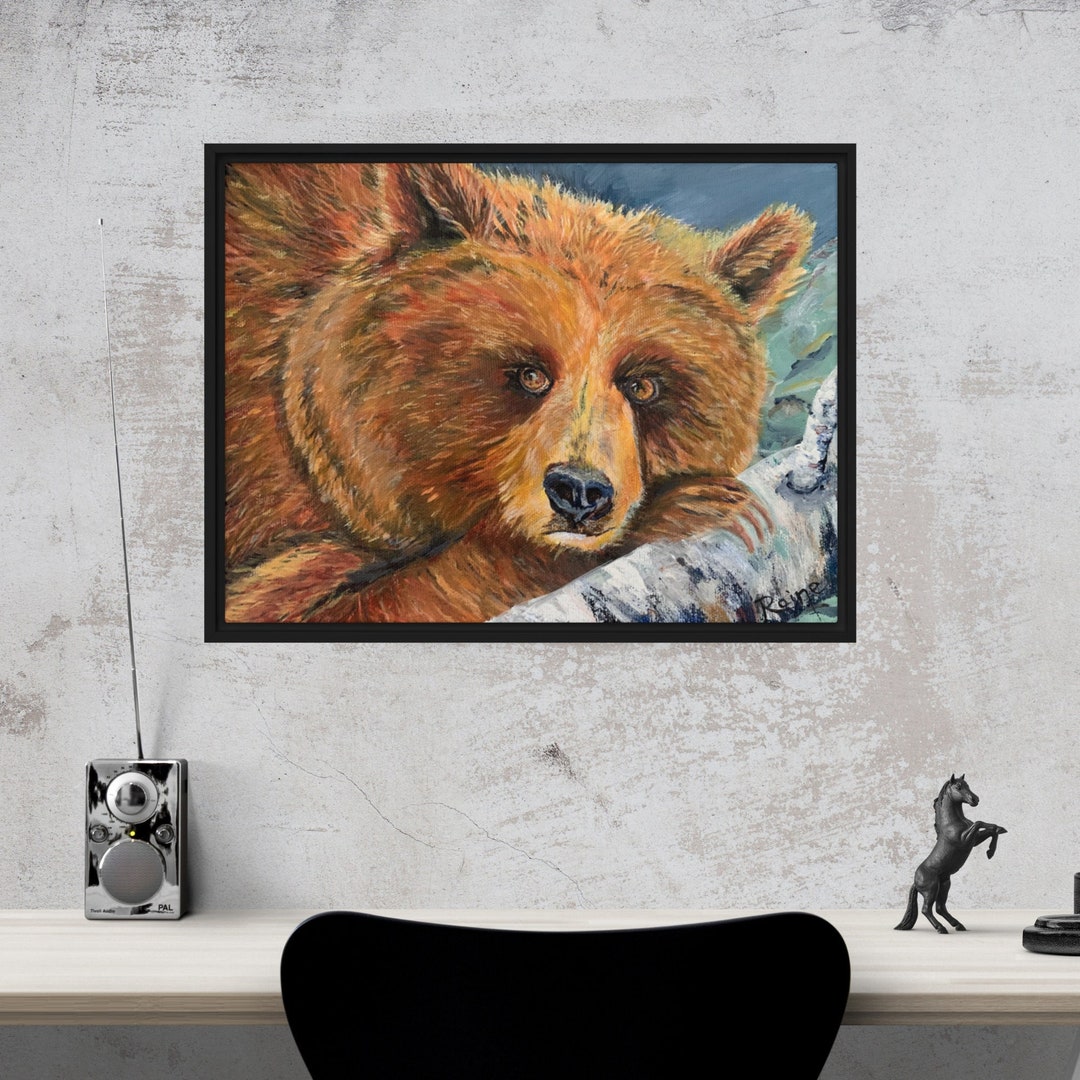 Realistic Bear Painting, Artful Animal Wall Art, Wildlife Artwork ...