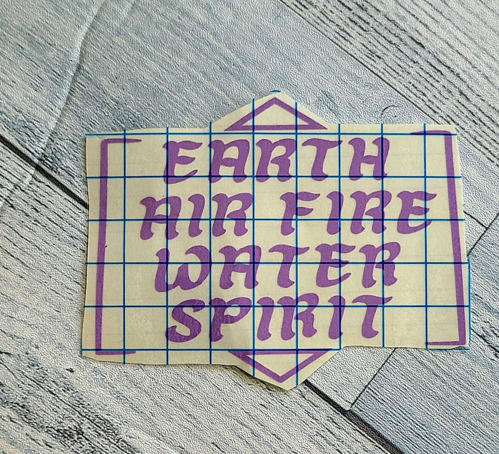 Witchy Vinyl Sticker: Pagan Esoteric Decal - Earth, Air, Fire, Water ...