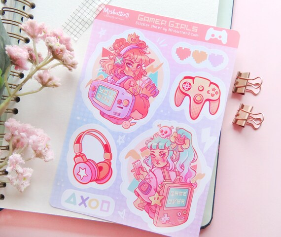 Gamer Girls Sticker Sheet - Etsy