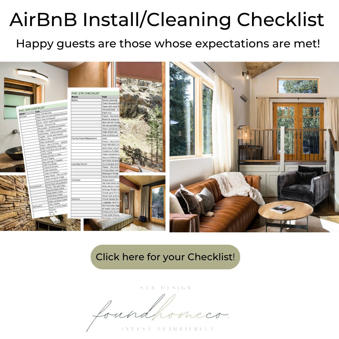 Airbnb Install and Cleaning Checklist - Etsy