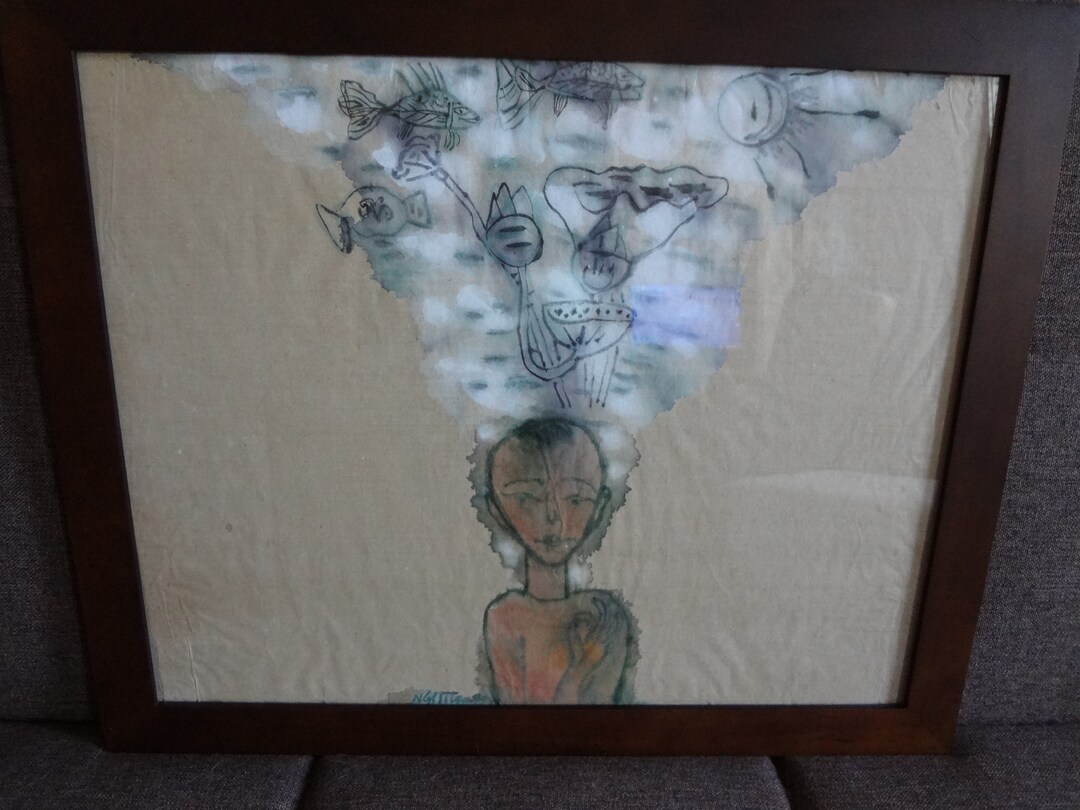 Thinking Man Watercolor Painting. Signed by Artist - Etsy
