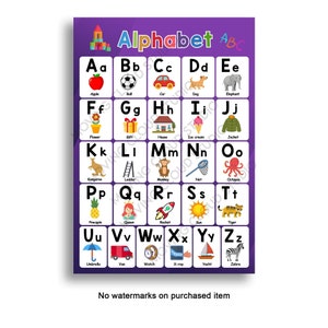 Alphabet Learning Printable Poster, Educational Preschool Home ...