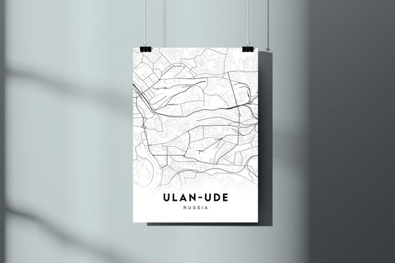 Ulan-ude City Map Map Download Printable Map Map Artwork | Etsy