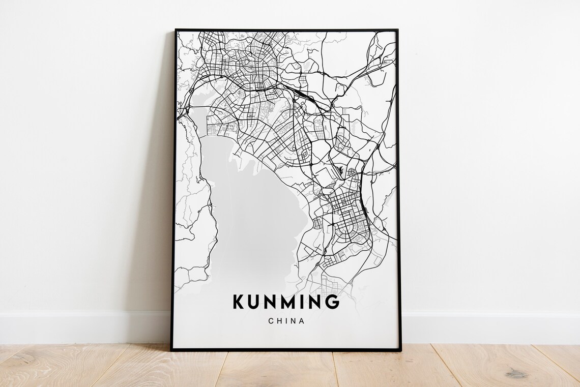 Kunming Map Print Map Gift Map Wall Art Map Art Map | Etsy