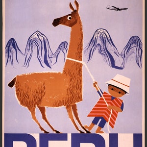 Peru Vintage Travel Poster Retro Wall Art Print | Etsy