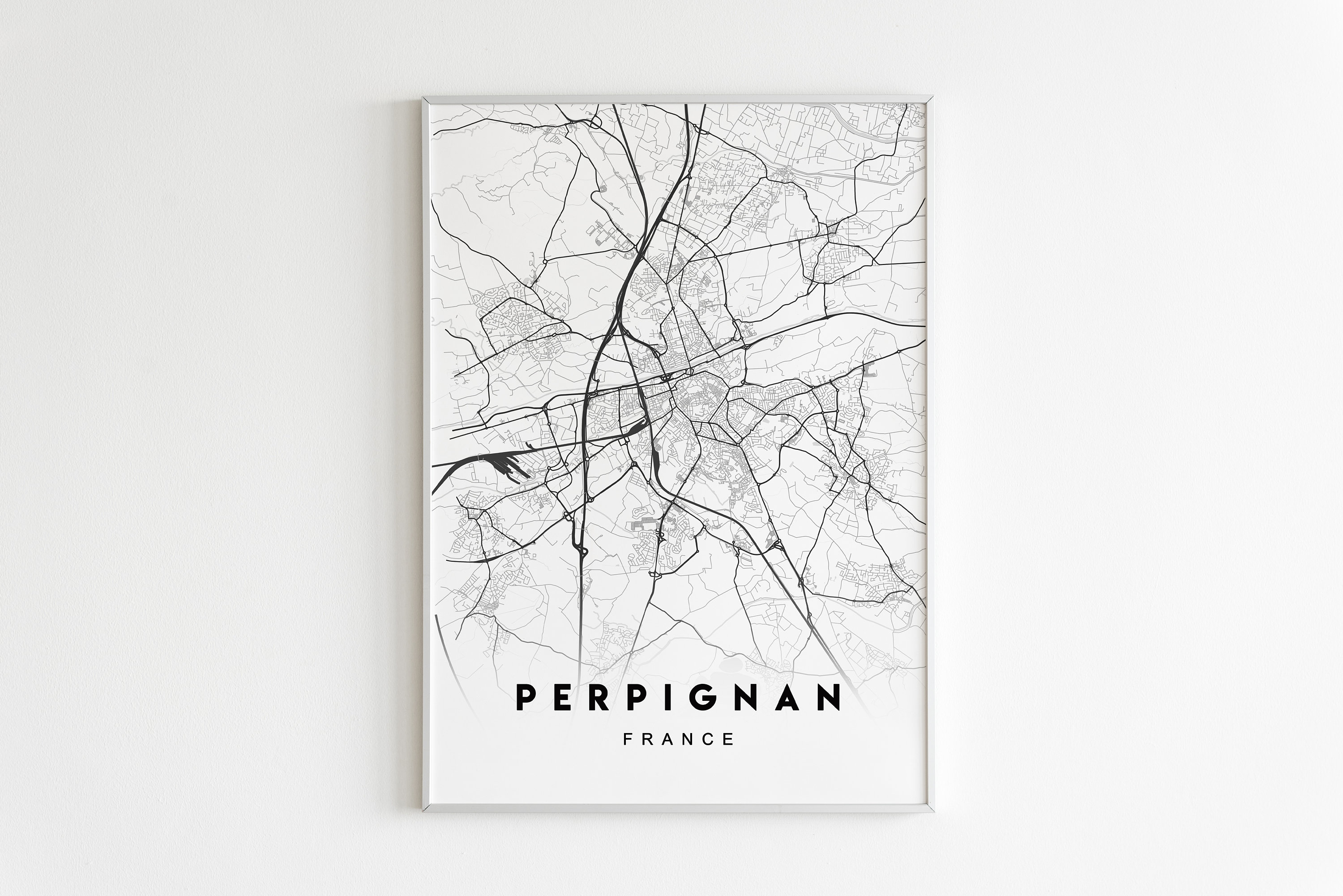 Perpignan City Map Map Download Map Wall Art Map Art | Etsy