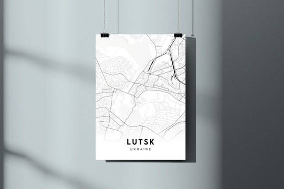 Lutsk City Map Map Download Printable Map Map Artwork | Etsy