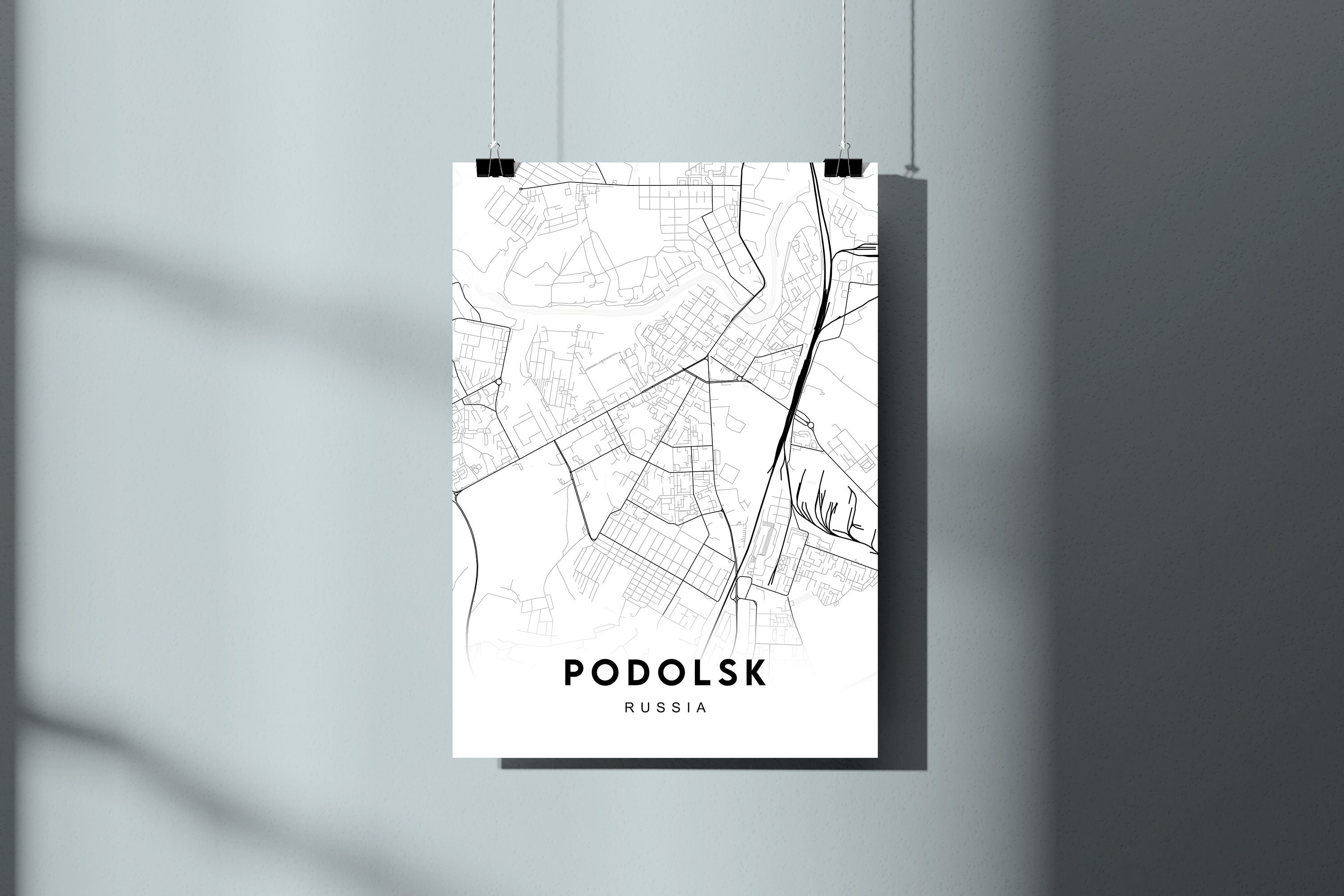 Podolsk City Map Map Download Printable Map Map Artwork | Etsy