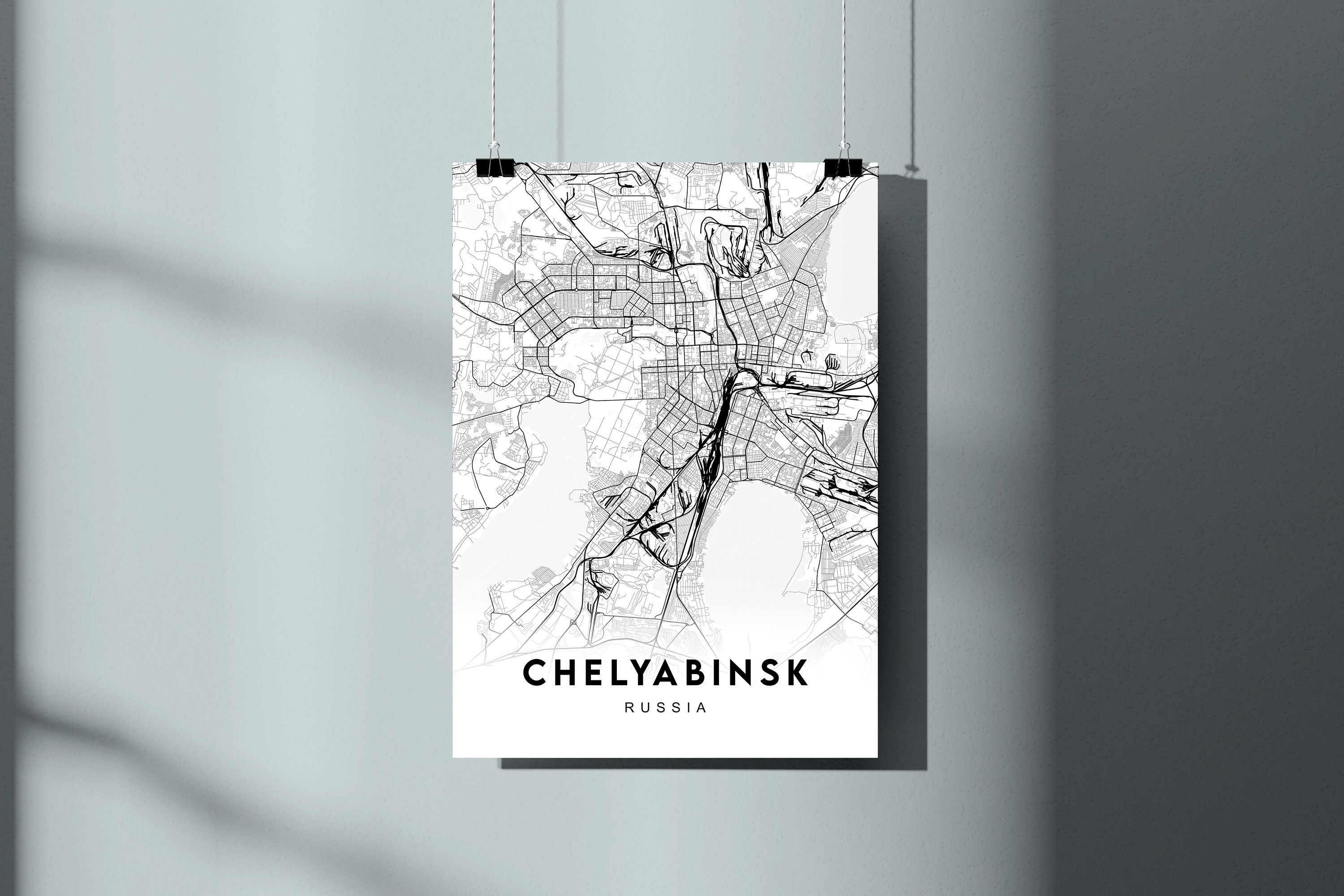 Chelyabinsk City Map Map Download Printable Map Art Map | Etsy