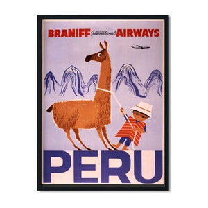 Peru Vintage Travel Poster Retro Wall Art Print - Etsy