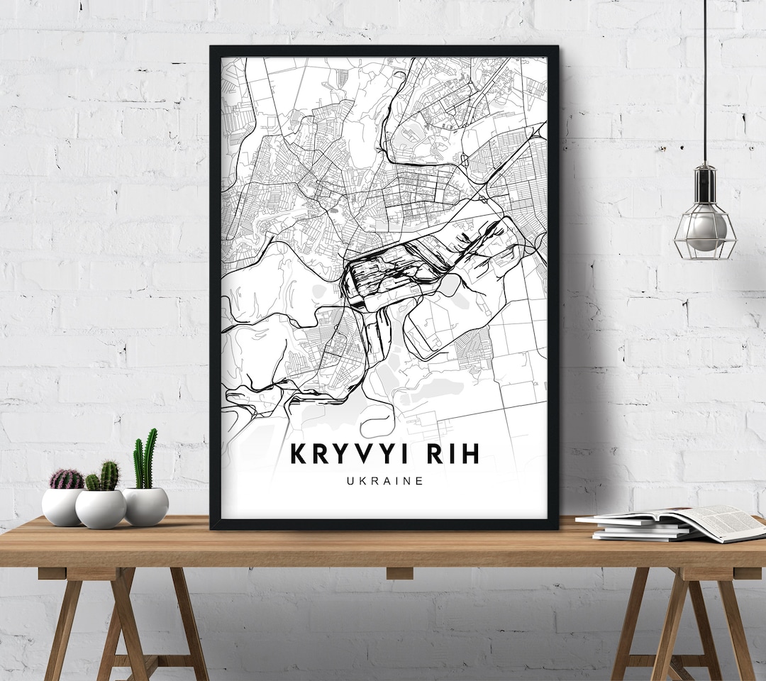 Kryvyi Rih City Map Map Download Printable Map Map - Etsy